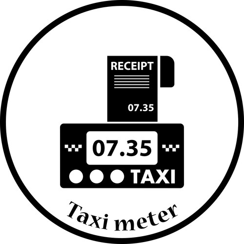 Taxi meter with receipt icon Royalty Free Vector Image