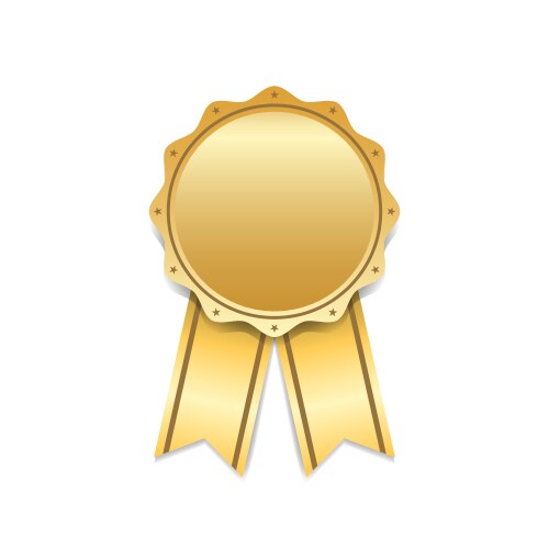 Gold seal award ribbon on white background Vector Image