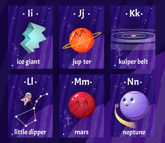 Alphabet printable flashcard with letter k Vector Image