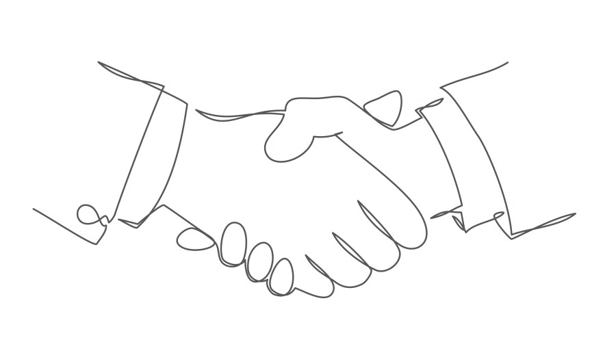 Handshake icon on white Royalty Free Vector Image