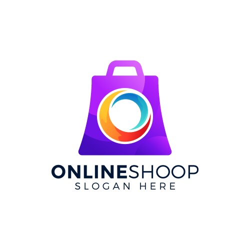 Online shop logo design Royalty Free Vector Image