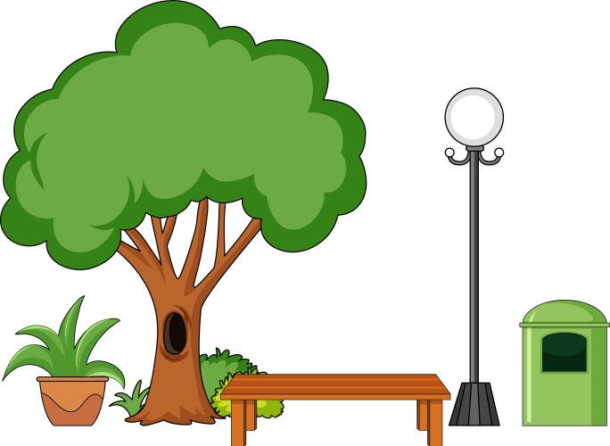 Green tree park landscape gardening icon Vector Image