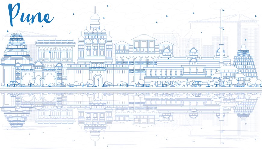 Pune skyline Vector Images & Graphics for Commercial Use | VectorStock