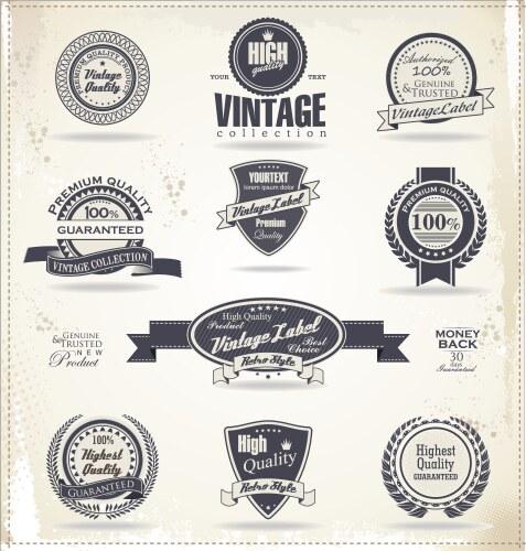 Set of premium labels Royalty Free Vector Image