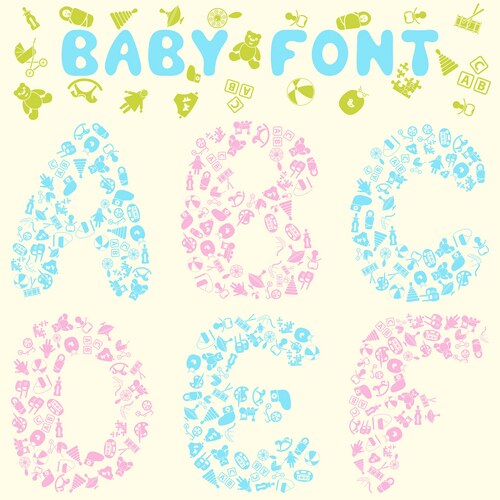 Baby Fonts Vector Images (over 18,000)