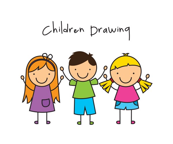 Children drawing design Royalty Free Vector Image