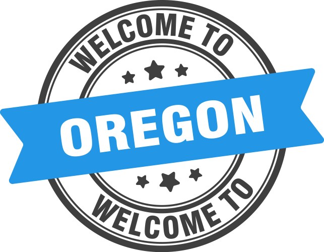 Welcome to oregon stamp round sign Royalty Free Vector Image