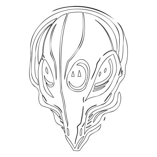 Alien outline sketch Royalty Free Vector Image
