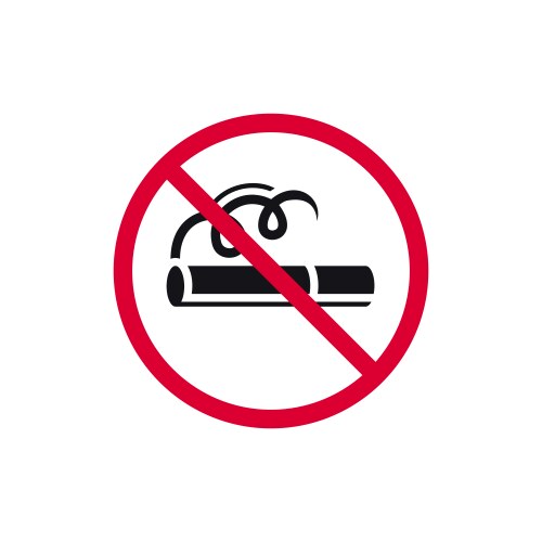No smoking prohibited sign forbidden modern round Vector Image