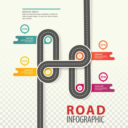 Set of roads top view elements Royalty Free Vector Image