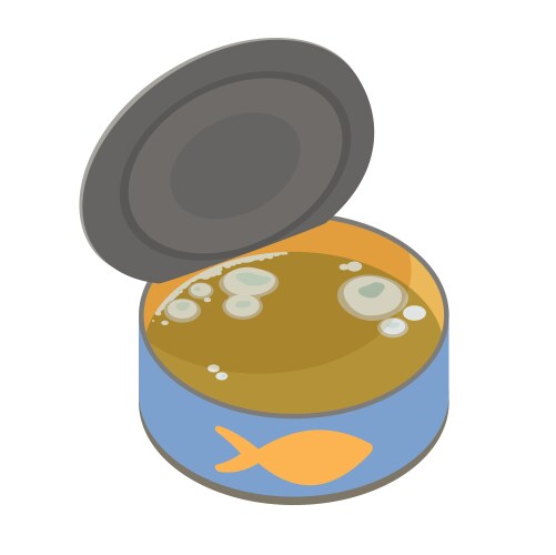 Colorful cartoon canned fish Royalty Free Vector Image