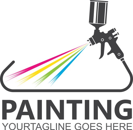 Spray gun paint logo icon Royalty Free Vector Image