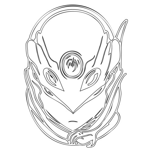 Alien outline sketch Royalty Free Vector Image