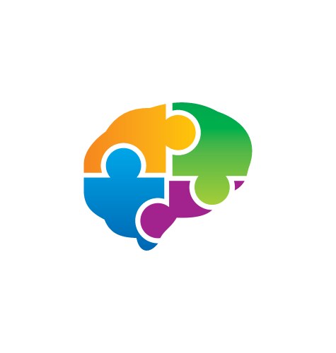 Puzzle brain logo icon Royalty Free Vector Image