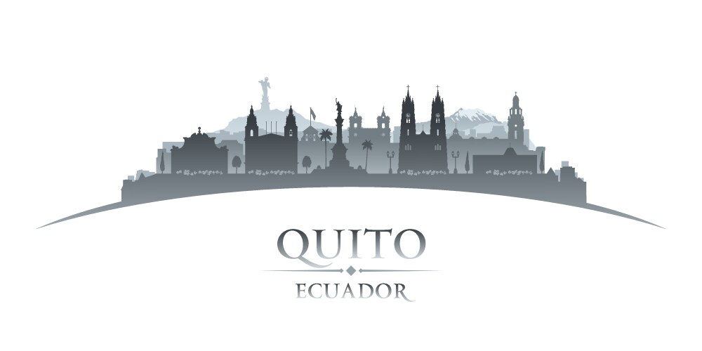 Quito skyline ecuador hand drawn sketch Royalty Free Vector