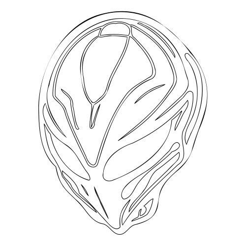 Alien outline sketch Royalty Free Vector Image