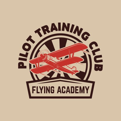 Aviation training center emblem template Vector Image
