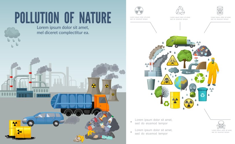 Poster design for stop pollution with earth Vector Image