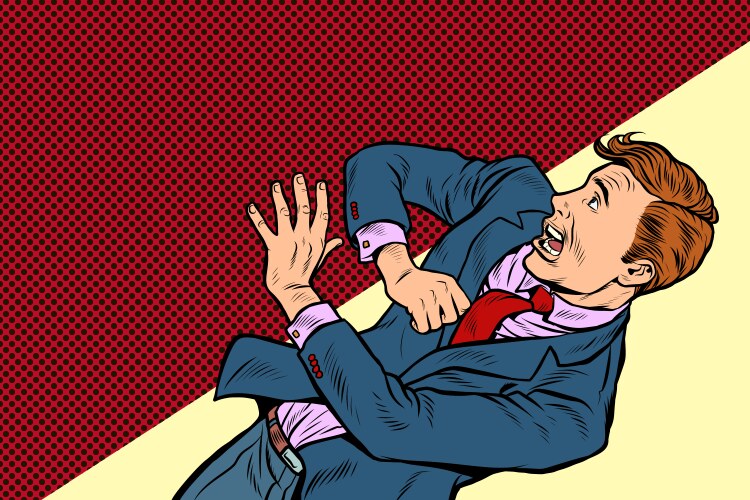 Retro man shows a secret Royalty Free Vector Image