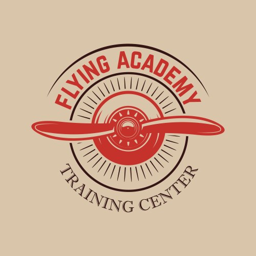Aviation training center emblem template Vector Image