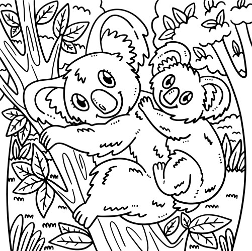 Koala Coloring Pages Vector Images (over 860)