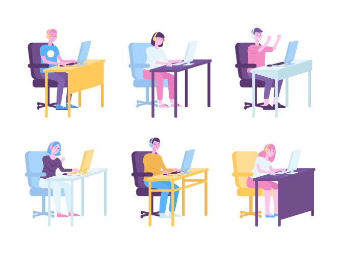 Man Behind Computer Cartoon Desk Vector Images (over 110)