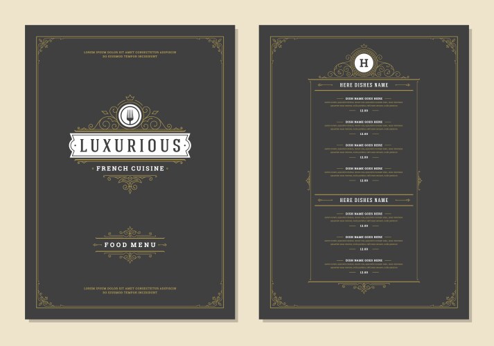 Vintage restaurant menu template layered Vector Image