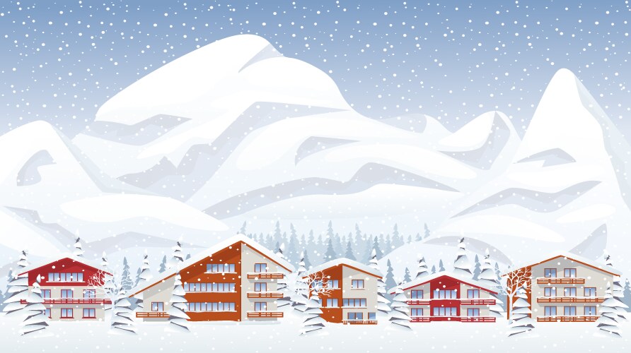 Winter town Royalty Free Vector Image - VectorStock