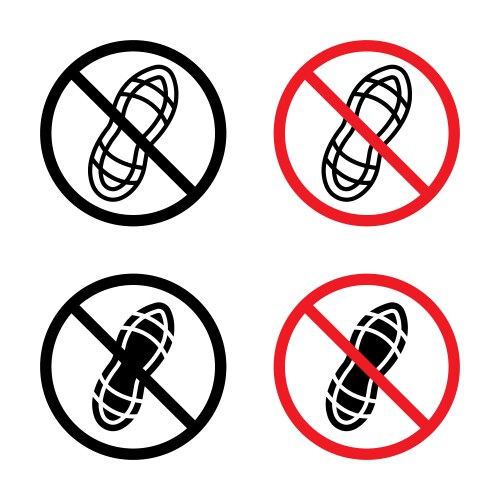 No peanut sign nut allergy symbol free Royalty Free Vector