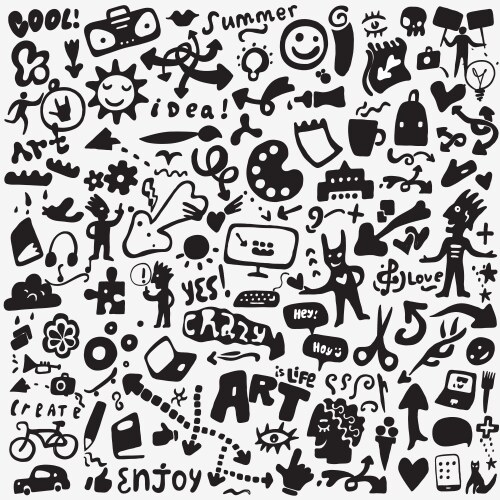 Computer doodles Royalty Free Vector Image - VectorStock