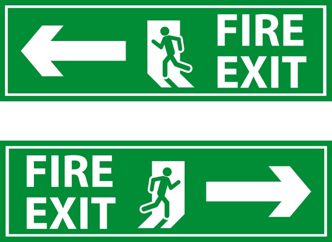 Exit sign green Royalty Free Vector Image - VectorStock