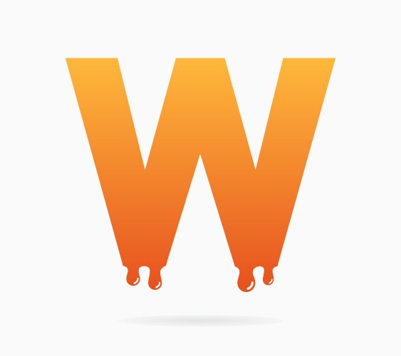 W letter one line colorful logo design template Vector Image