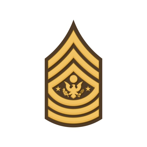 First sergeant 1sg soldier military rank insignia Vector Image