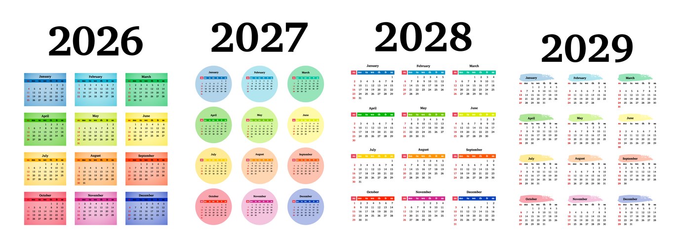 Calendar 2029 template simple minimal design – Royalty-Free Vector ...