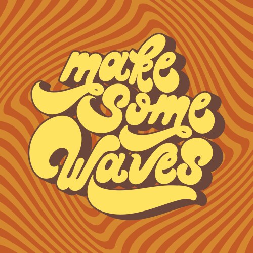 Free waves handwritten lettering made in 90s Vector Image