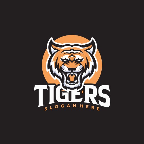Aggressive Tiger Esports Logo Royalty Free Vector Image
