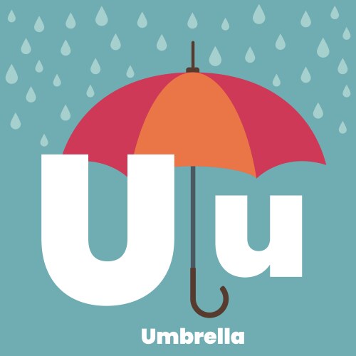 Cute children abc alphabet flashcard words Vector Image