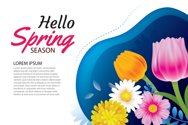 Hello spring greeting card and invitation Vector Image