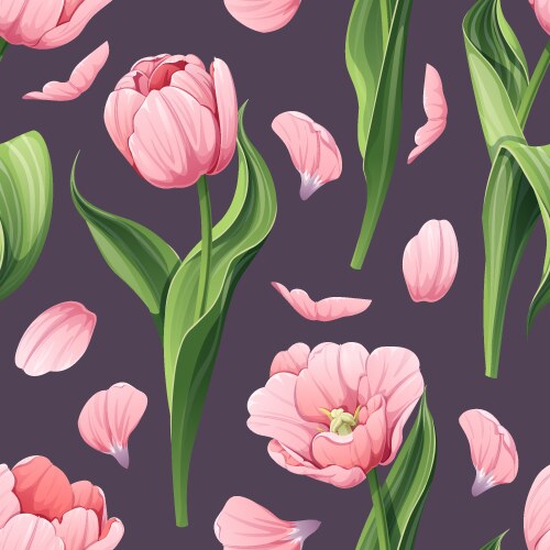 Set of seamless patterns with spring flowers Vector Image