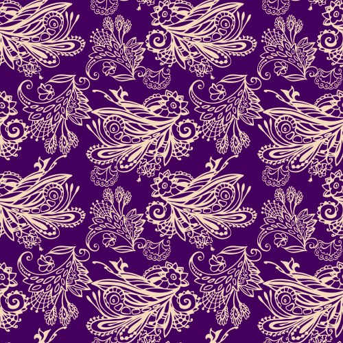 3d violet color flowers seamless pattern floral Vector Image