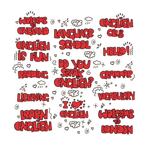 Phrase i love english educational and travelling Vector Image Phrase i love english educational and travelling Vector Image