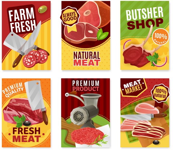 Meat products banners Royalty Free Vector Image