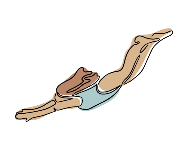 Dancing ballet woman drawing in boho style Vector Image