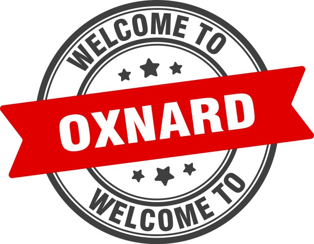 Welcome to oxnard stamp oxnard round sign Vector Image
