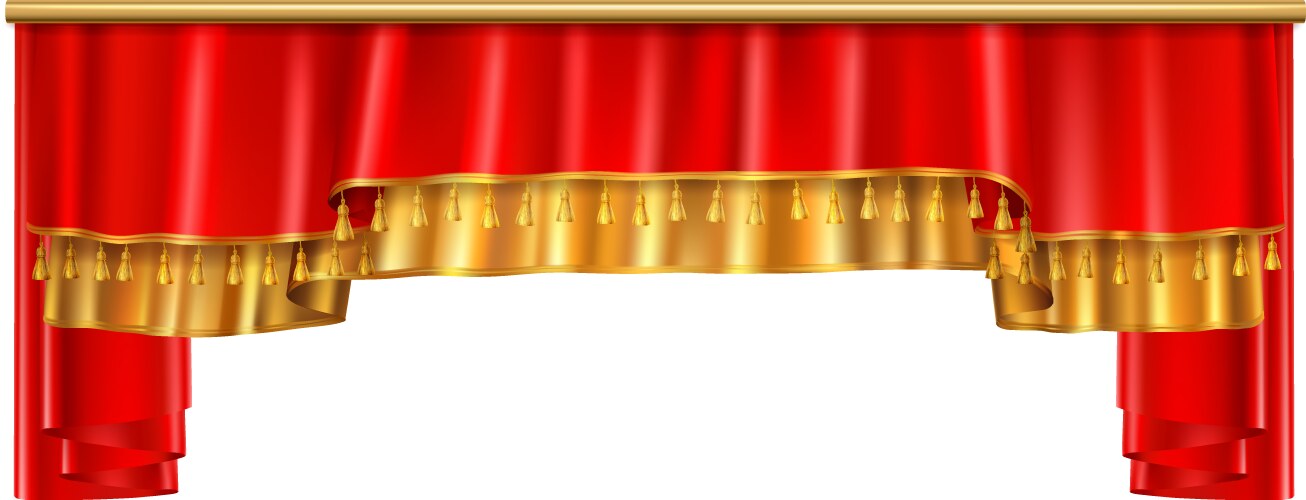 Draping curtains realistic set Royalty Free Vector Image