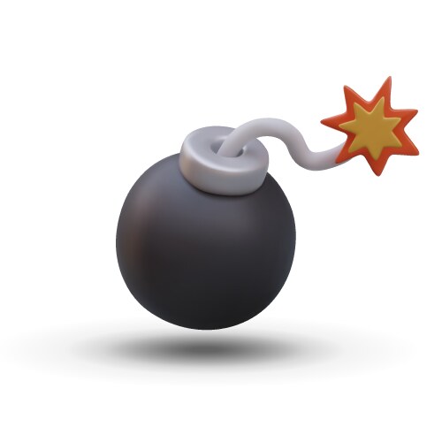 Big bomb concept cannonball with burning cord Vector Image