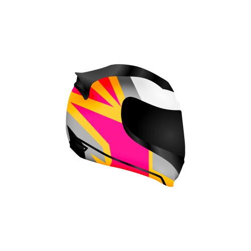 Motorcycle helmet race safety realistic design Vector Image