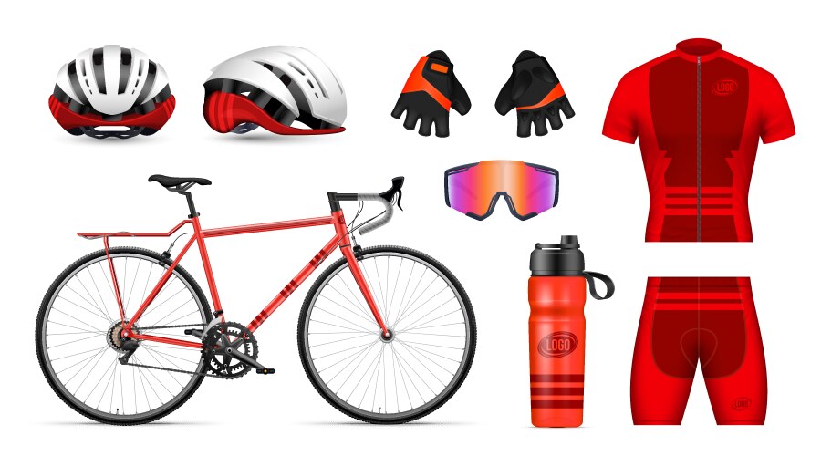 Cycling athletic sport cartoon set Royalty Free Vector Image