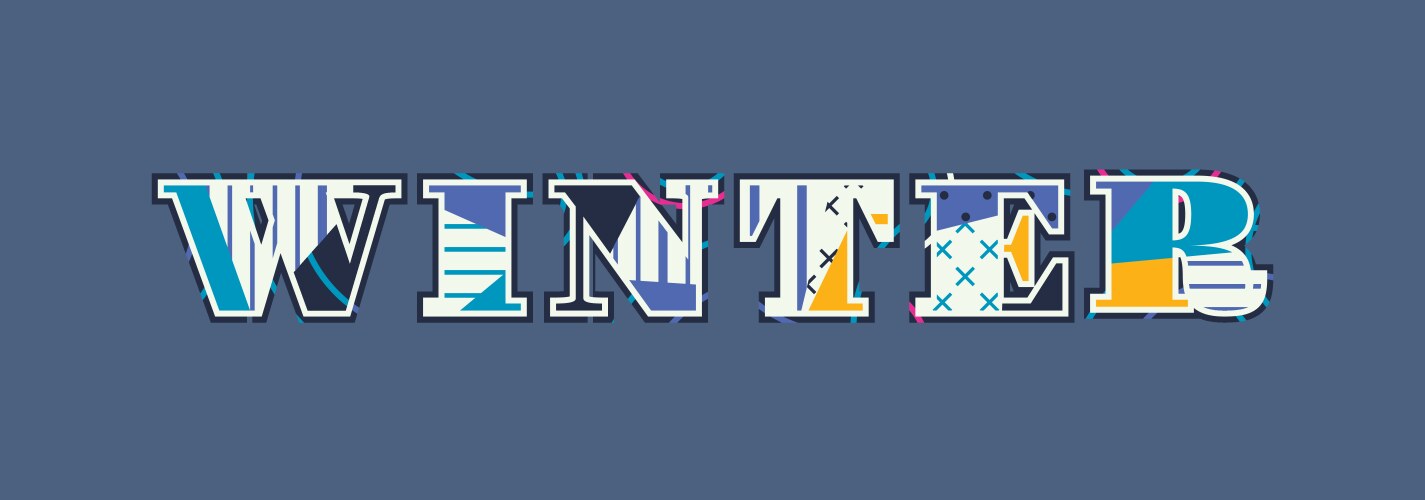 Word winter depicted in an ice chilling font Vector Image