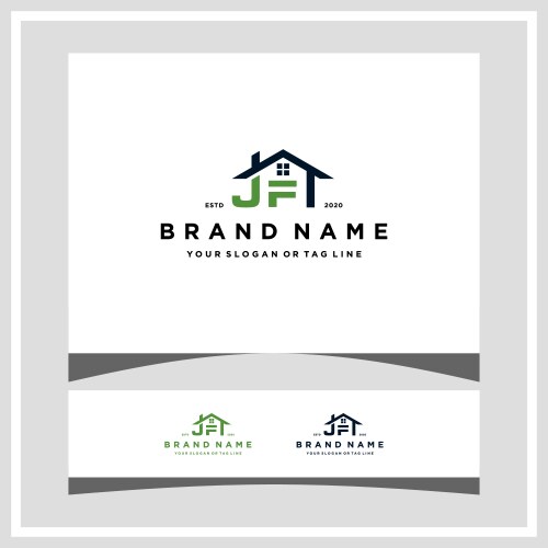 Creative letter jn home logo design Royalty Free Vector
